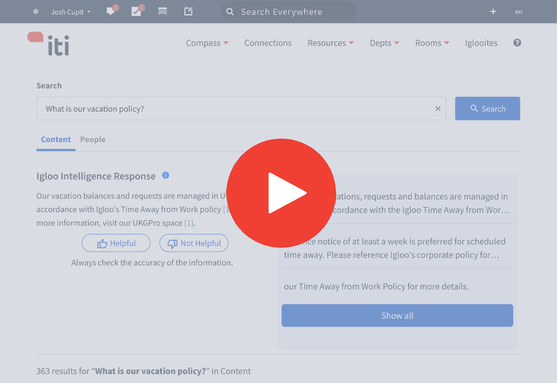 AI Intranet Search Demo On-Demand | Igloo Flex | Igloo Software